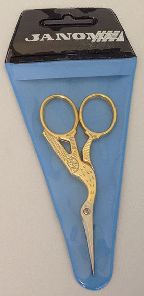 Janome - 3.5 inch Embroidery Gilt Stork Scissors – Lamazi Fabrics