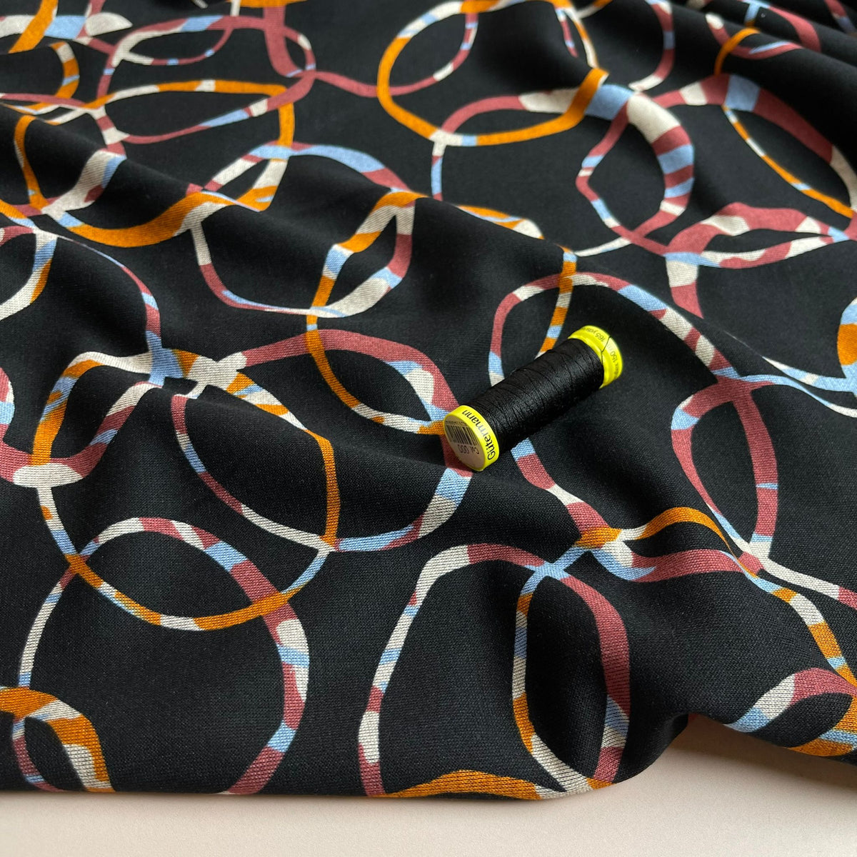 Sunset Loops Soft Ponte Interlock Jersey Fabric – Lamazi Fabrics