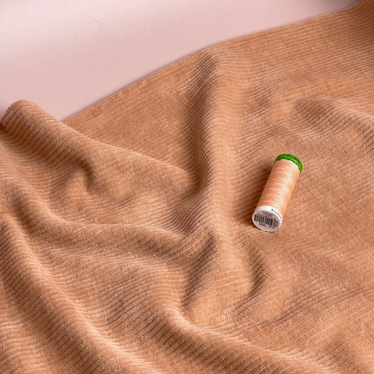 Salmon Stretch Ribbed Velvet – Lamazi Fabrics