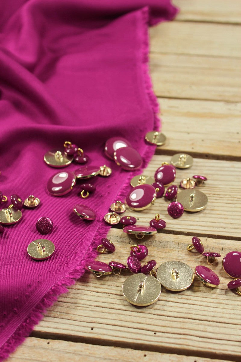 Églantine & Zoé - Essential Buttons in Pink Magenta 10mm – Lamazi Fabrics