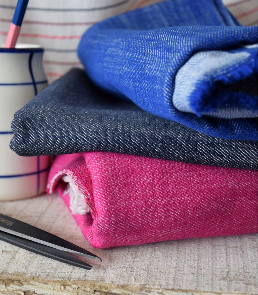 REMNANT 1.95 Metres - Cousette - Bright Blue Soft Cotton Denim – Lamazi ...