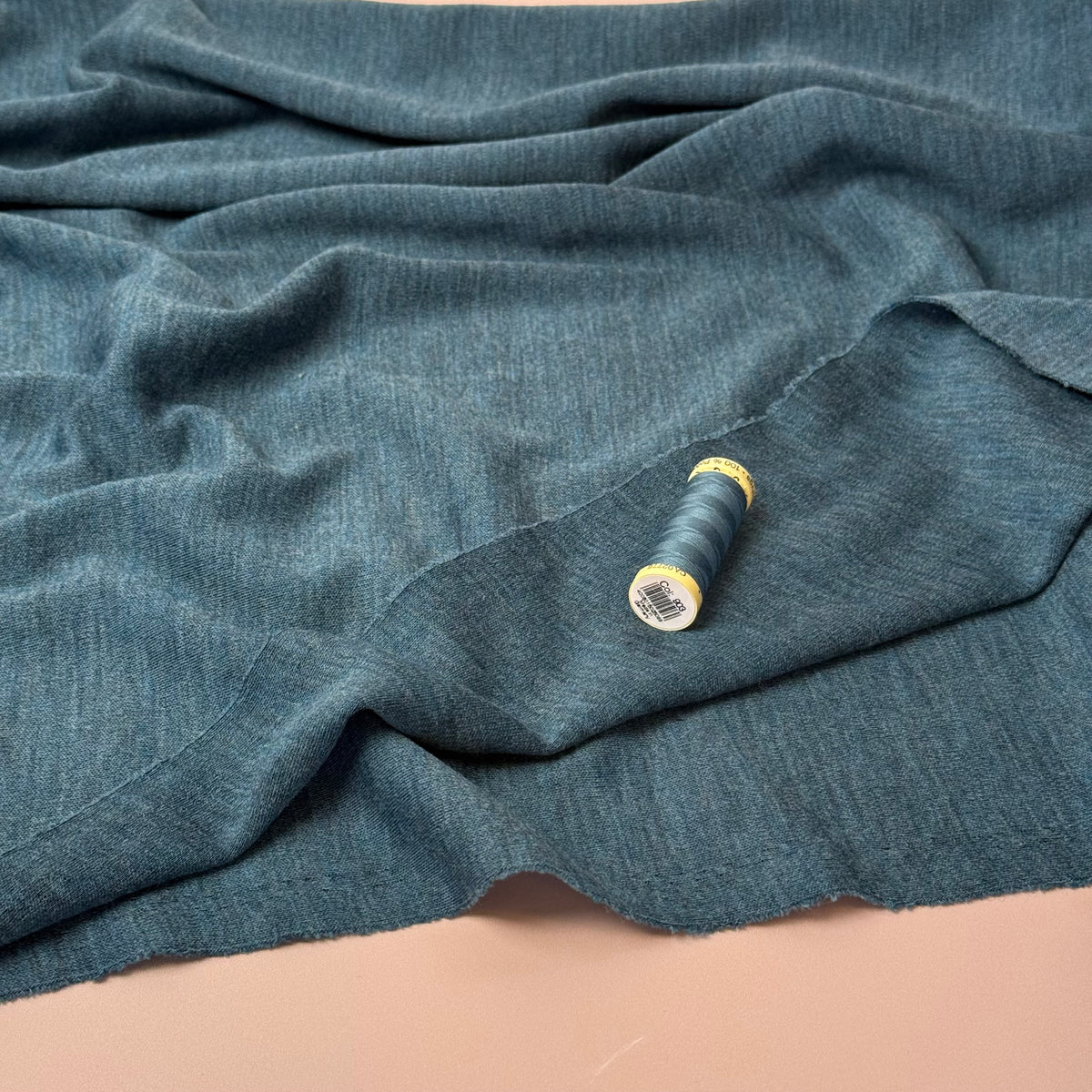 Pure Merino Wool Sweater Knit in Petrol Melange – Lamazi Fabrics