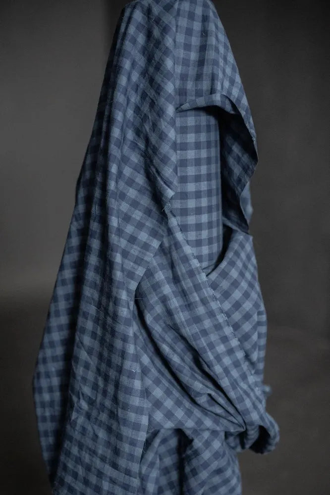 Merchant & Mills - Uniform Blues Organic Cotton Linen Gingham – Lamazi ...