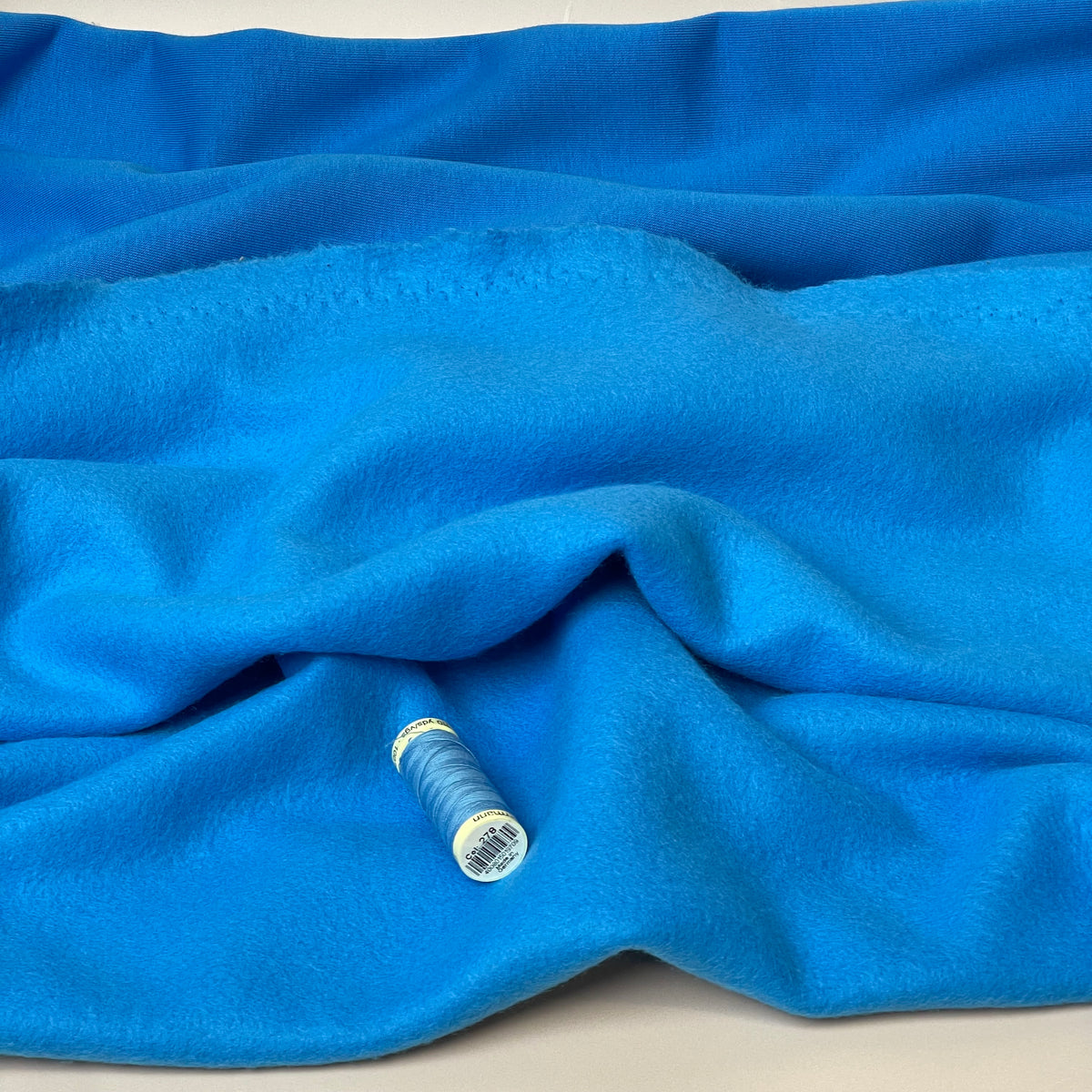 Bright Blue Fleeceback Organic Cotton Sweat-Shirting – Lamazi Fabrics
