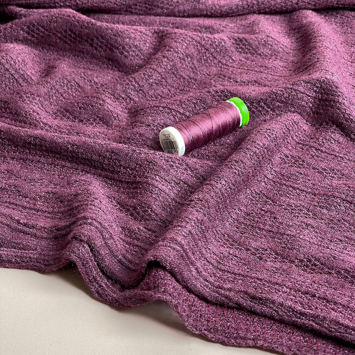 REMNANT 1.04 Metres- Lace Viscose Blend Sweater Knit in Burgundy ...