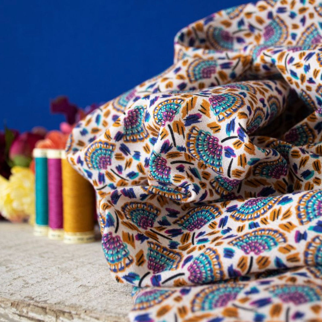 Cousette - Marsh Aster Cotton Crepe Fabric – Lamazi Fabrics