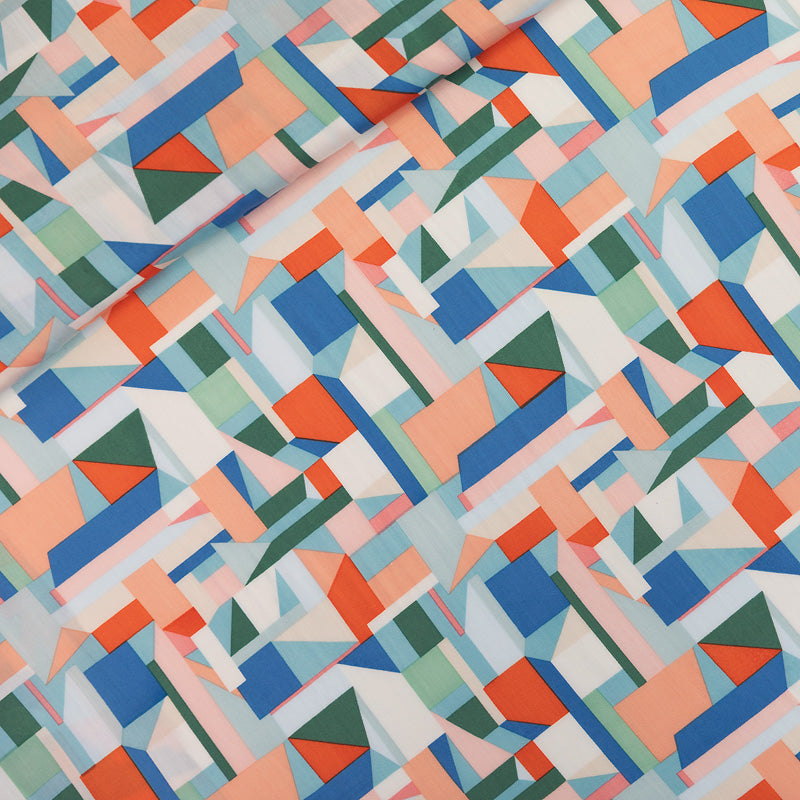 See You At Six -Cubistics Off-White EcoVero Viscose Rayon Sateen ...