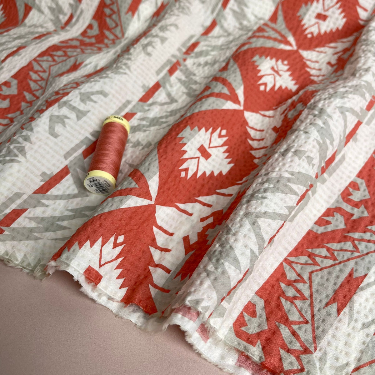 Ex-Designer Deadstock Aztec Cotton Seersucker Fabric – Lamazi Fabrics