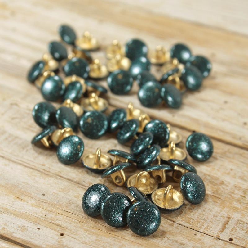 Églantine & Zoé - Shiny Shank Button in Eucalyptus Green 10mm – Lamazi ...
