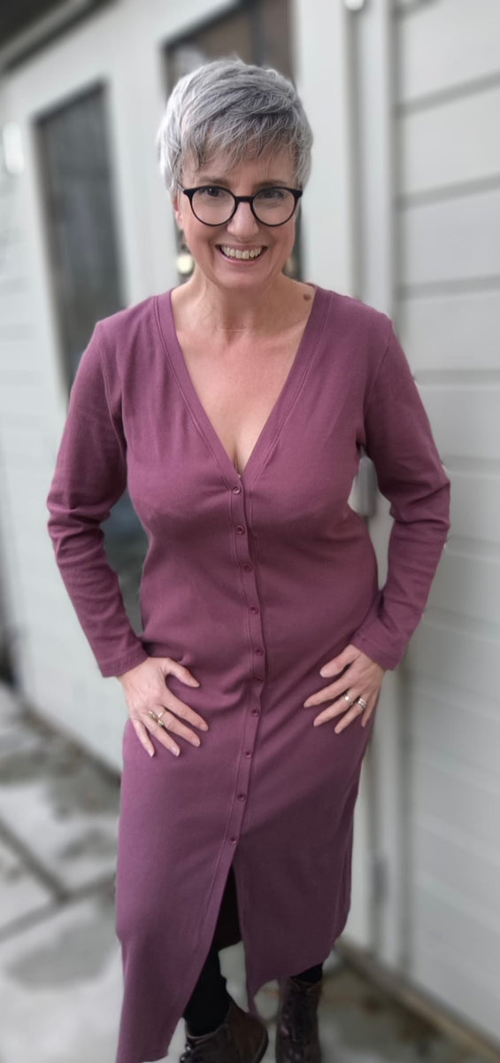 Sewing Kit -True Bias Brynn Cardigan Dress Sewing Kit in Cosy Cotton R ...
