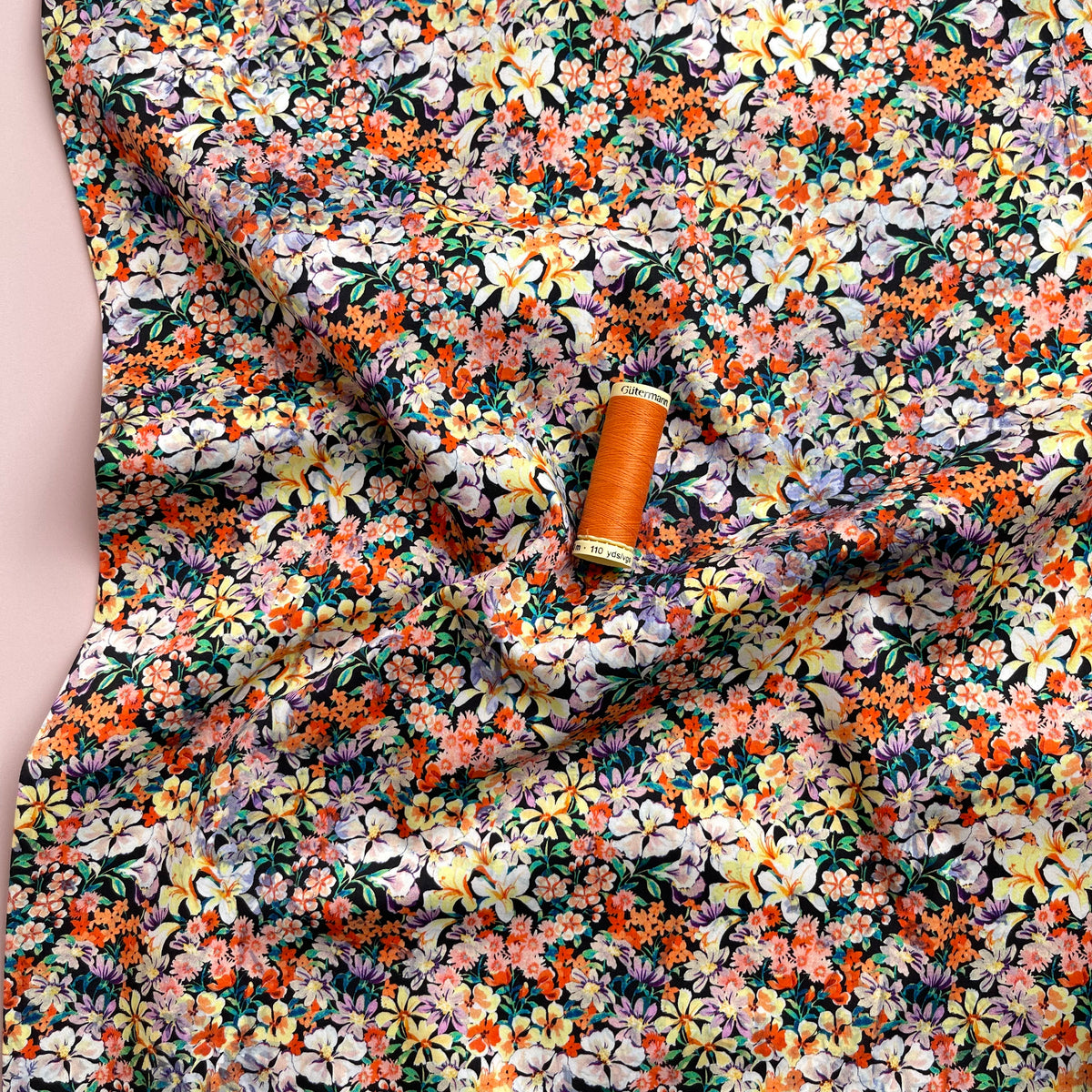 Pretty Meadow Stretch Cotton Viscose Sateen Fabric – Lamazi Fabrics