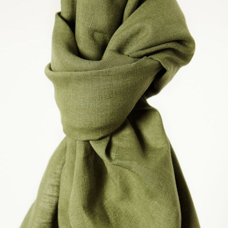 Mind The MAKER - Olive Green Nisa Softened Linen – Lamazi Fabrics