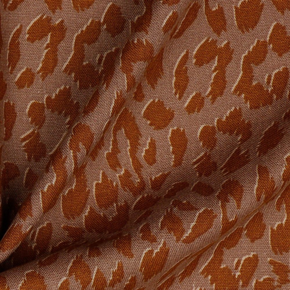 Animal Print on Mauve Linen Viscose Blend Fabric – Lamazi Fabrics