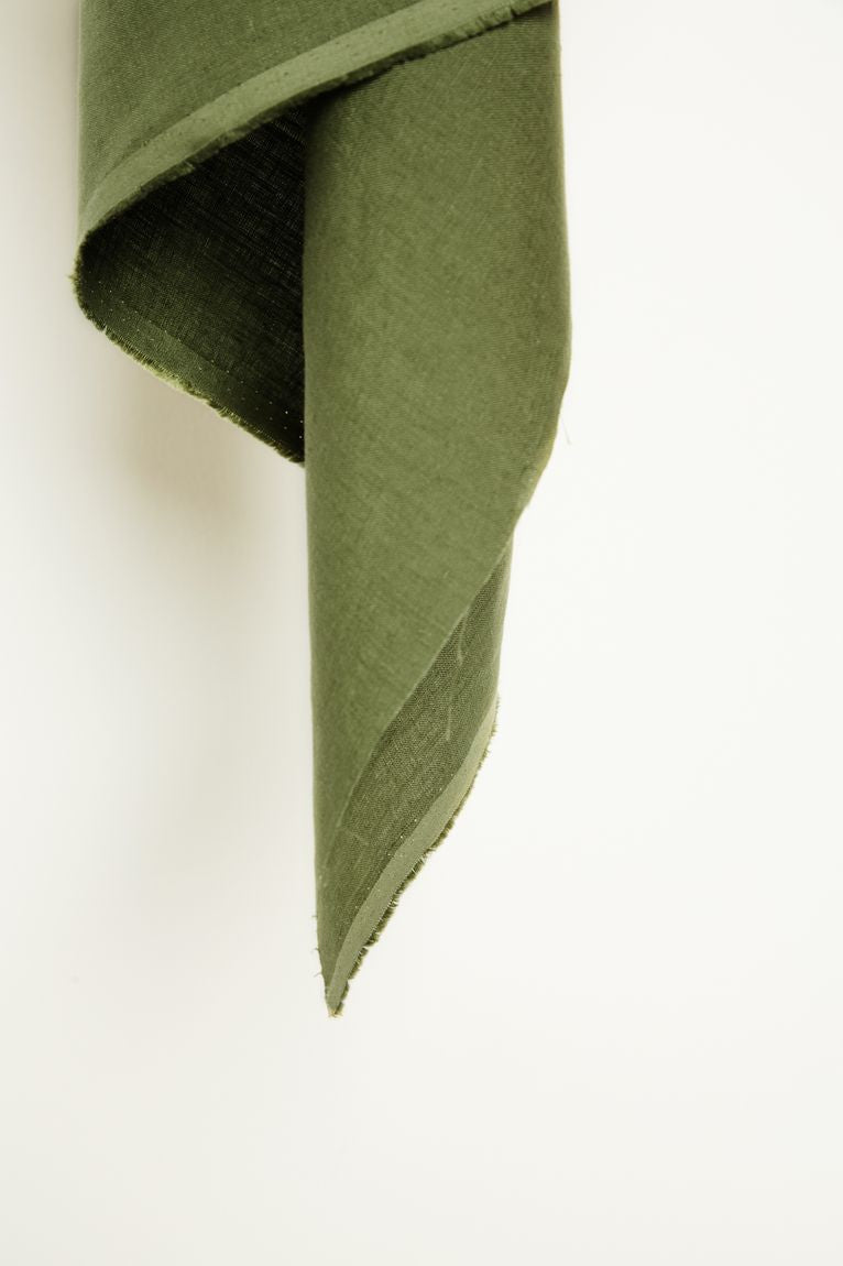 Mind The MAKER - Olive Green Nisa Softened Linen – Lamazi Fabrics