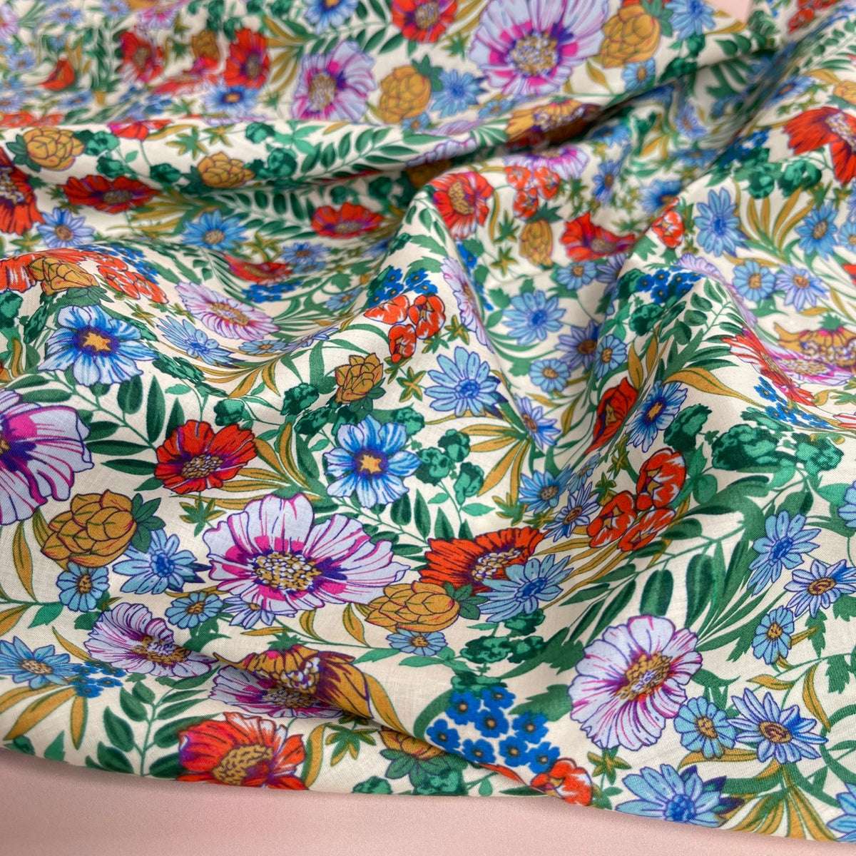 REMNANT 1.16 Metres - Spring Wildflower Cotton Lawn Fabric – Lamazi Fabrics