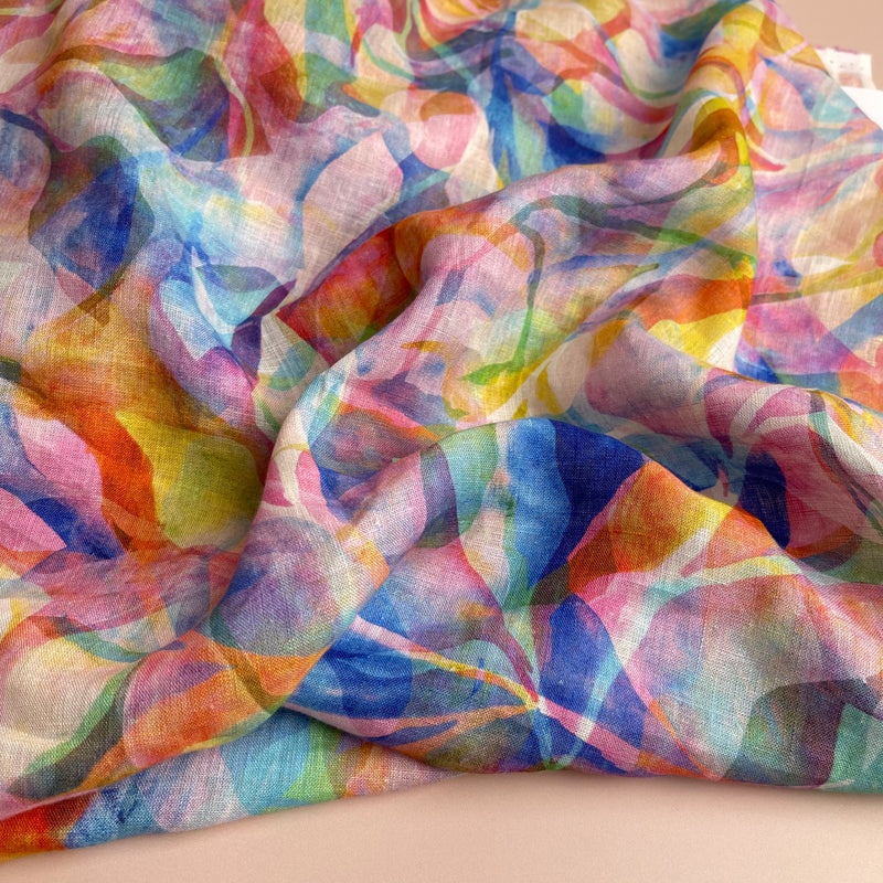 Summer Party - Painted Foliage Pure Linen – Lamazi Fabrics